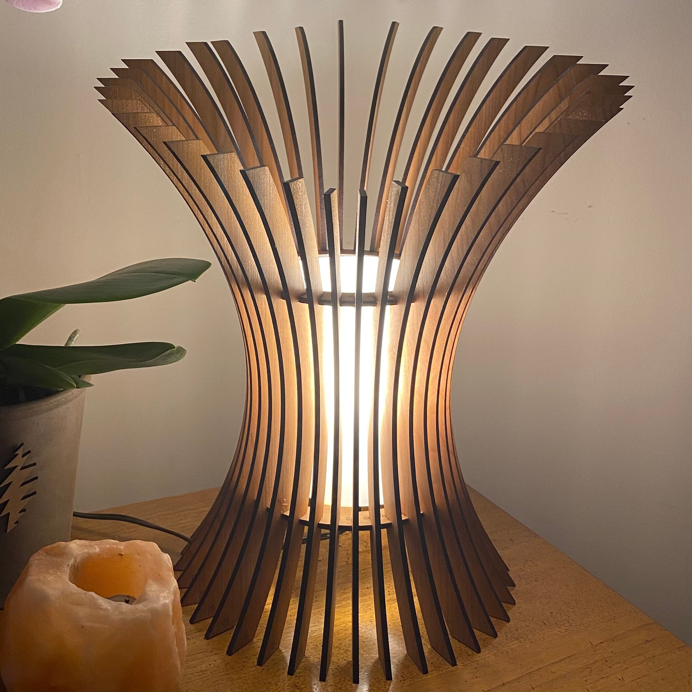 Mid-century Modern, Sculptural Angular Wood Table Lamp, “rachel”, 16.25 ...