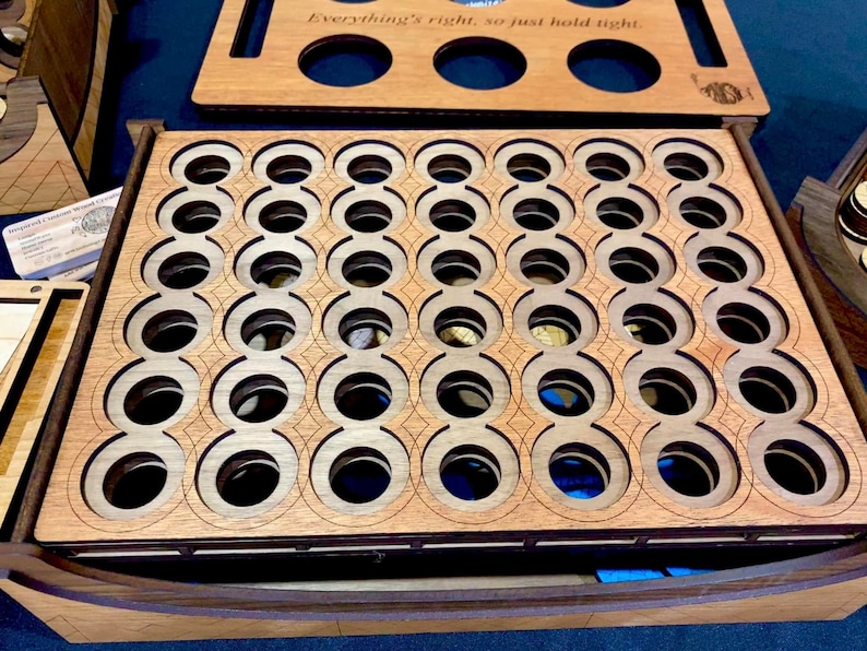 4-in-a-row Wood Game Box Included for Easy Storage Handmade - Etsy