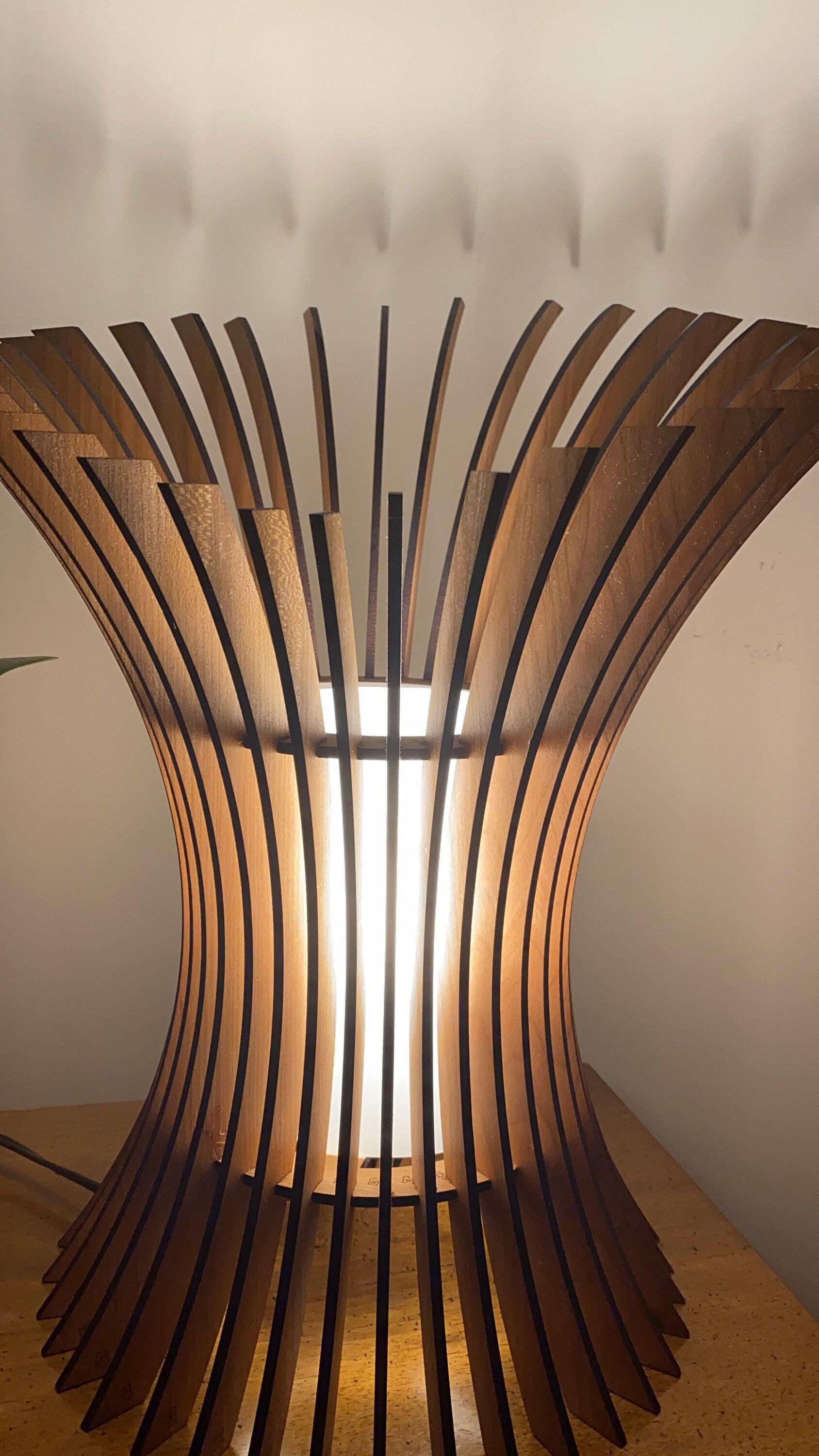 Mid-century Modern, Sculptural Angular Wood Table Lamp, “rachel”, 16.25 ...
