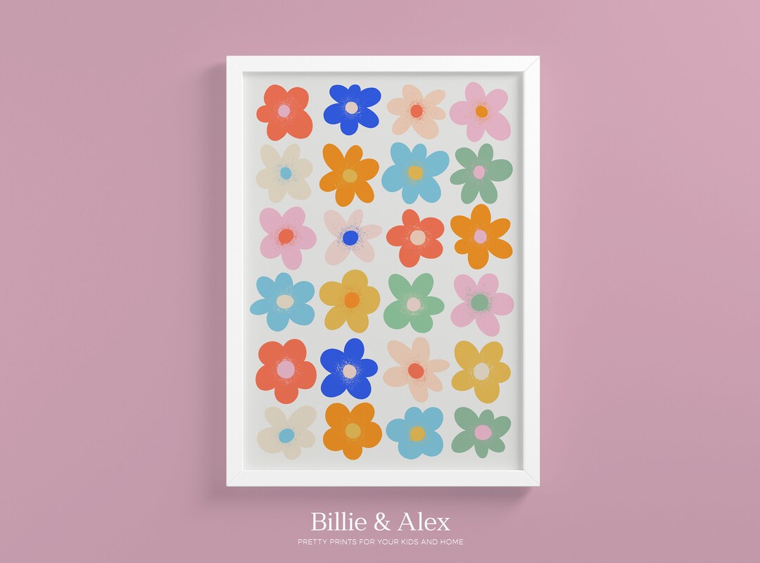 Daisies Print / Digital Art Download / Daisies Printable Wall Art / Kid ...