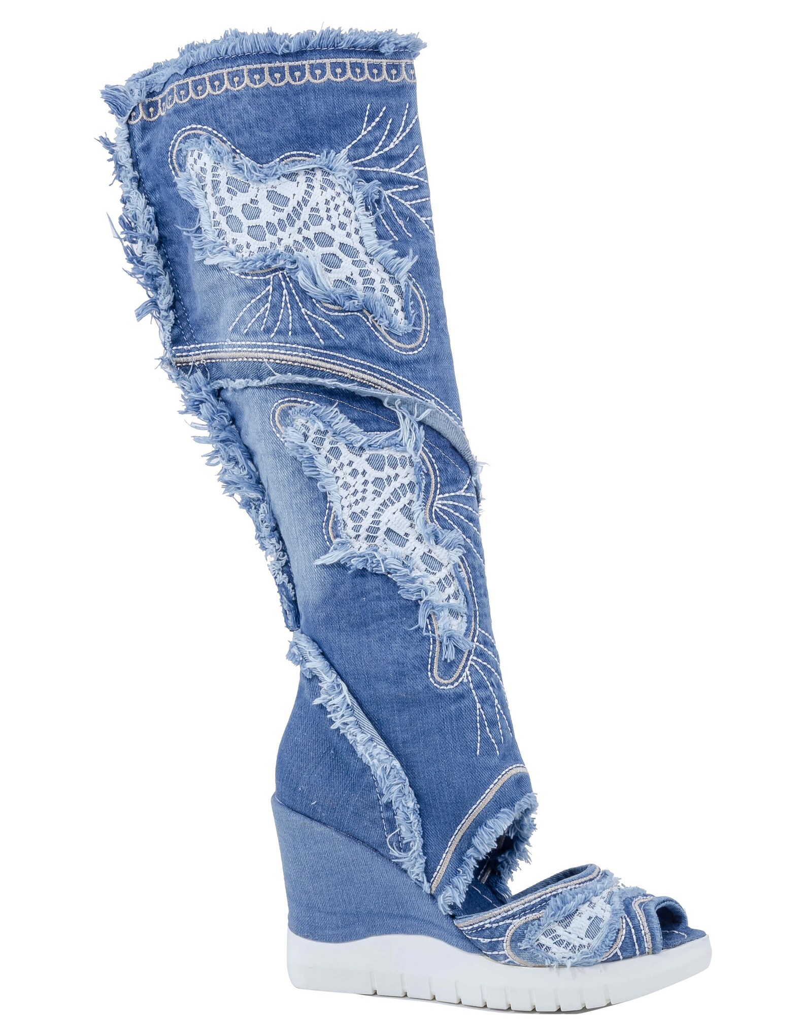 Denim Fabric Patterned Boot - Etsy