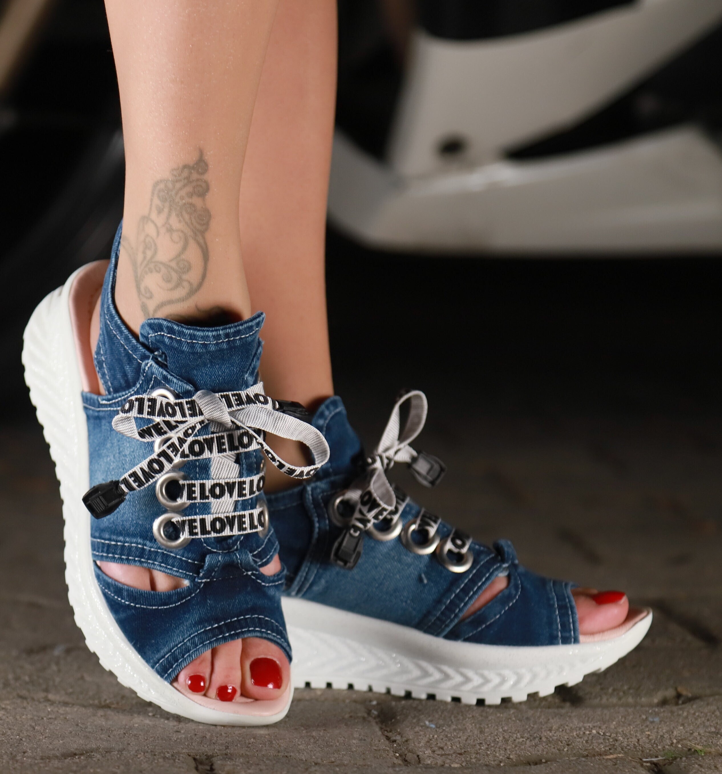 Denim Fabric Sports Sandals Shoes - Etsy