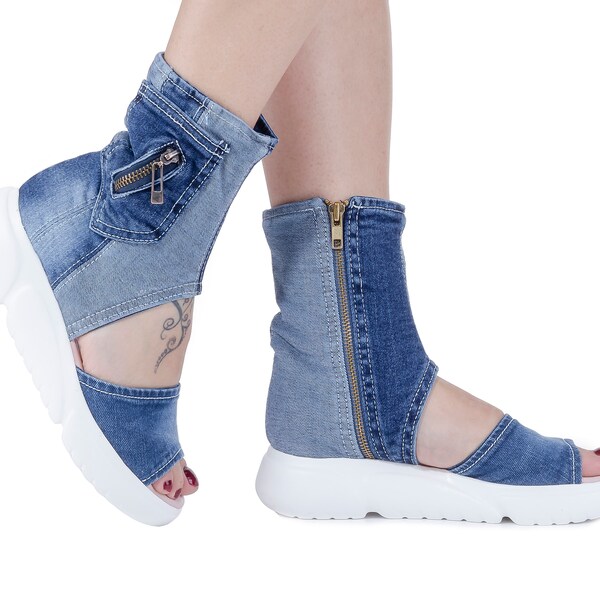 Denim Sandals - Etsy