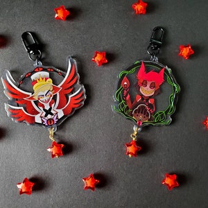 Hazbin Hotel Keychains, Alastor and Lucifer - Etsy