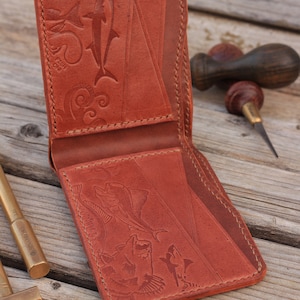 Ocean Concept Bifold Wallet, Hanmade Leather Wallet, Classic Men Wallet ...