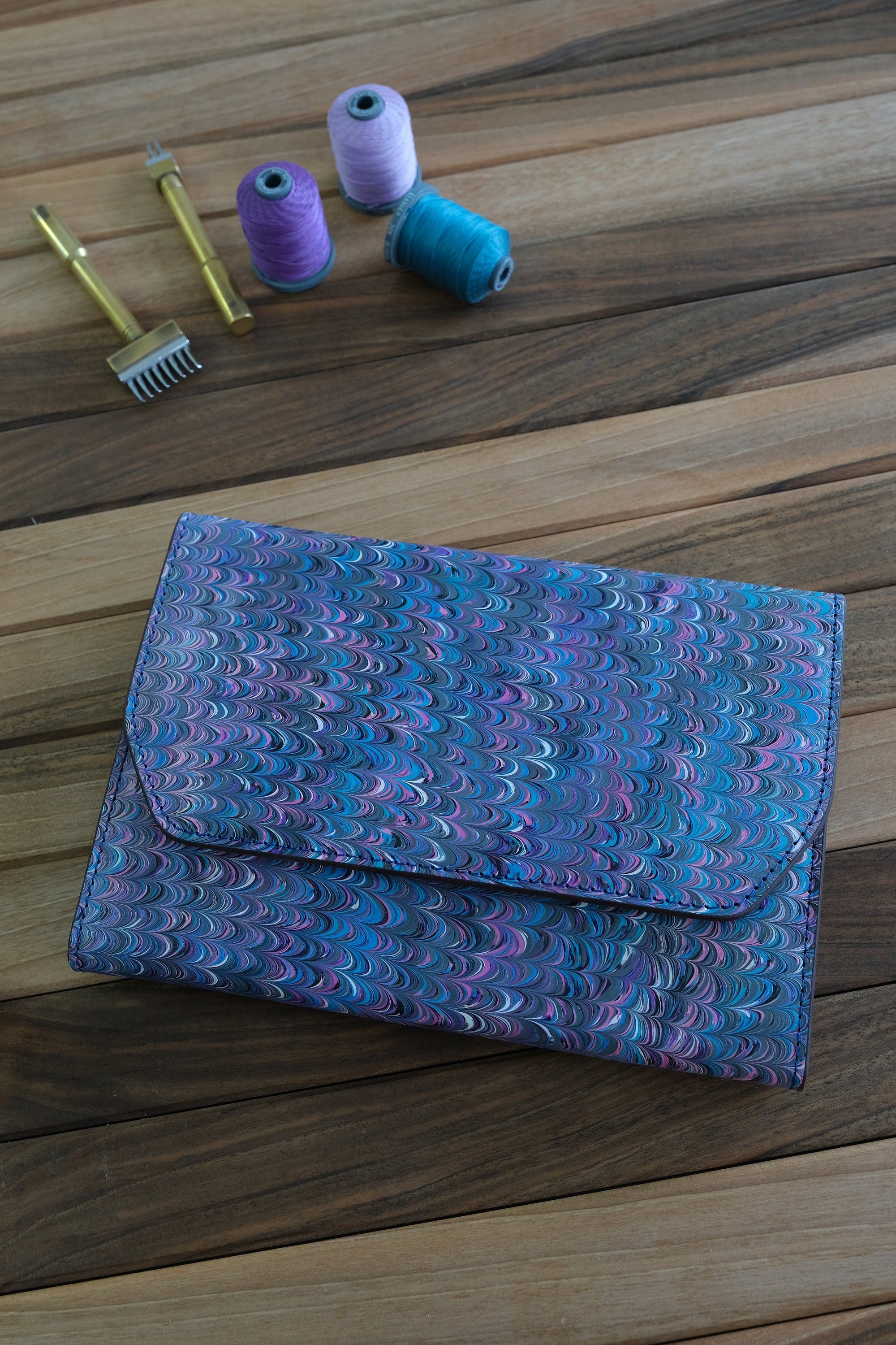 9 Pens Marbled Leather, Luxury Pen Case, Unique Pen Case, Leather ...