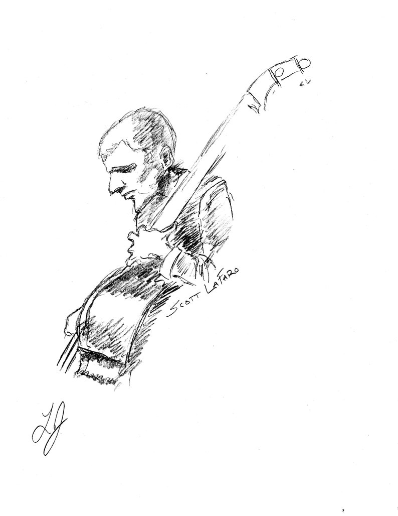 Drawing of Bassist Scott Lafaro - Etsy