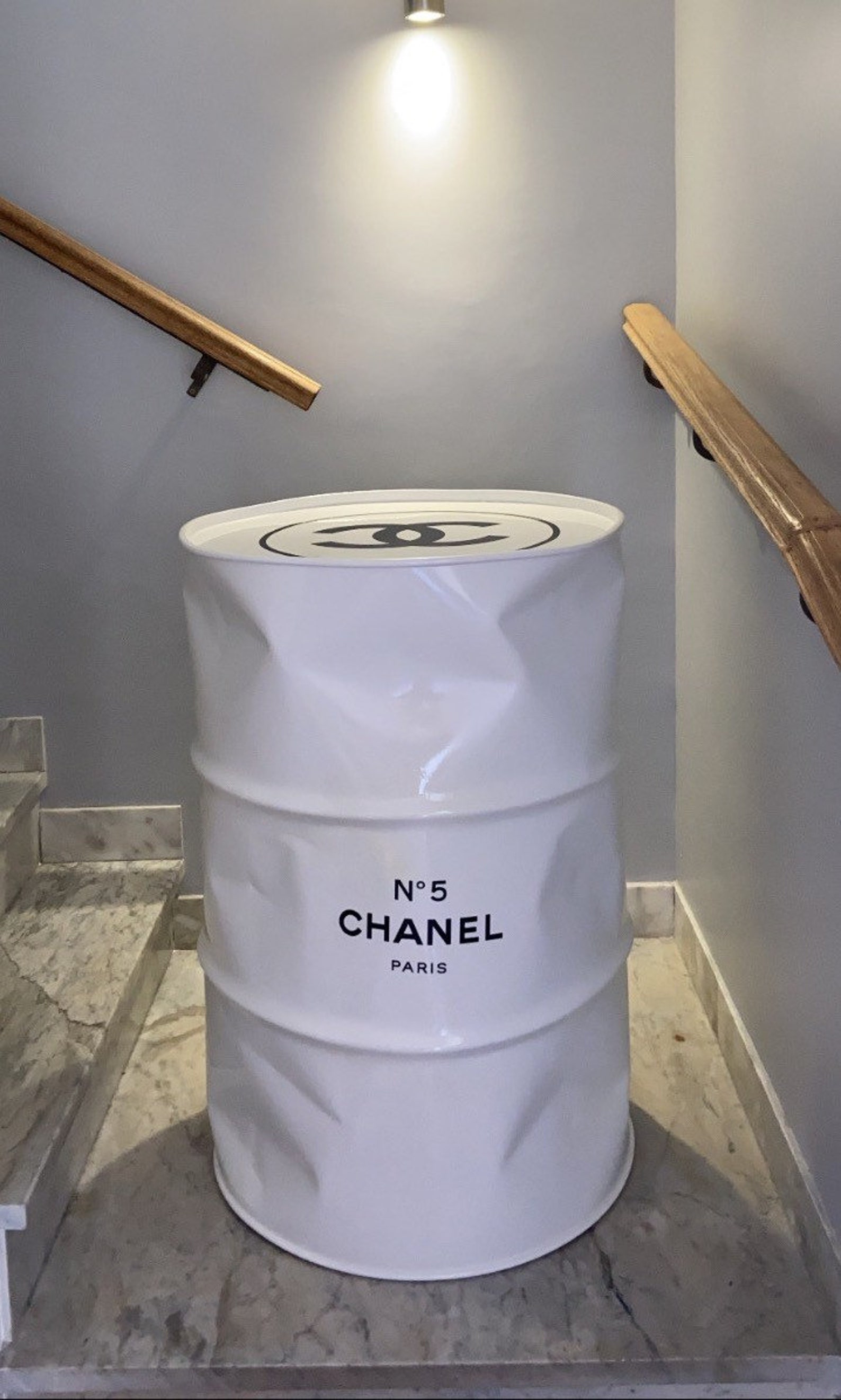 White barrel 90cm dented customizable | Etsy