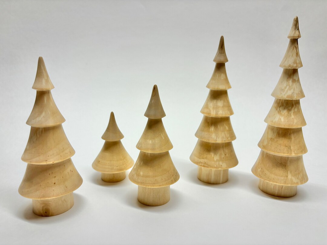 Wood Turned Trees, Decorative Wood Trees, Reclaimed Wood - Etsy