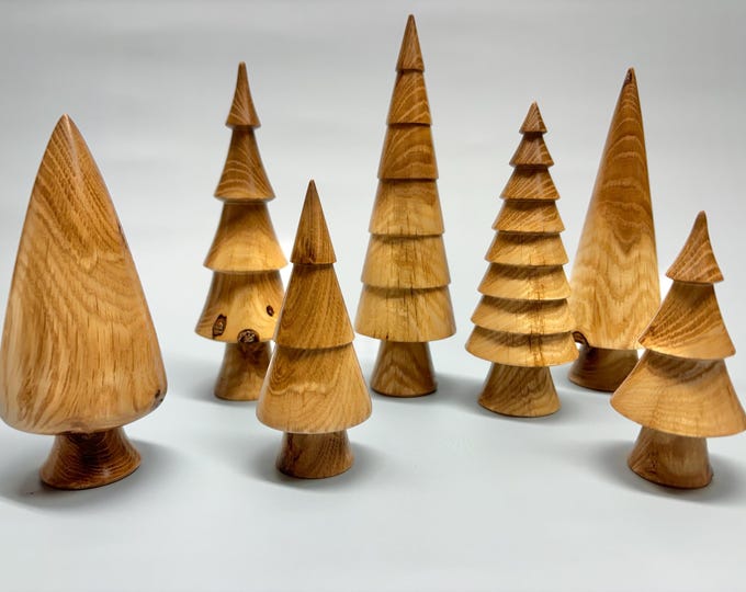 Wood Turned Trees, Decorative Wood Trees, Reclaimed Wood, Ornaments - Etsy