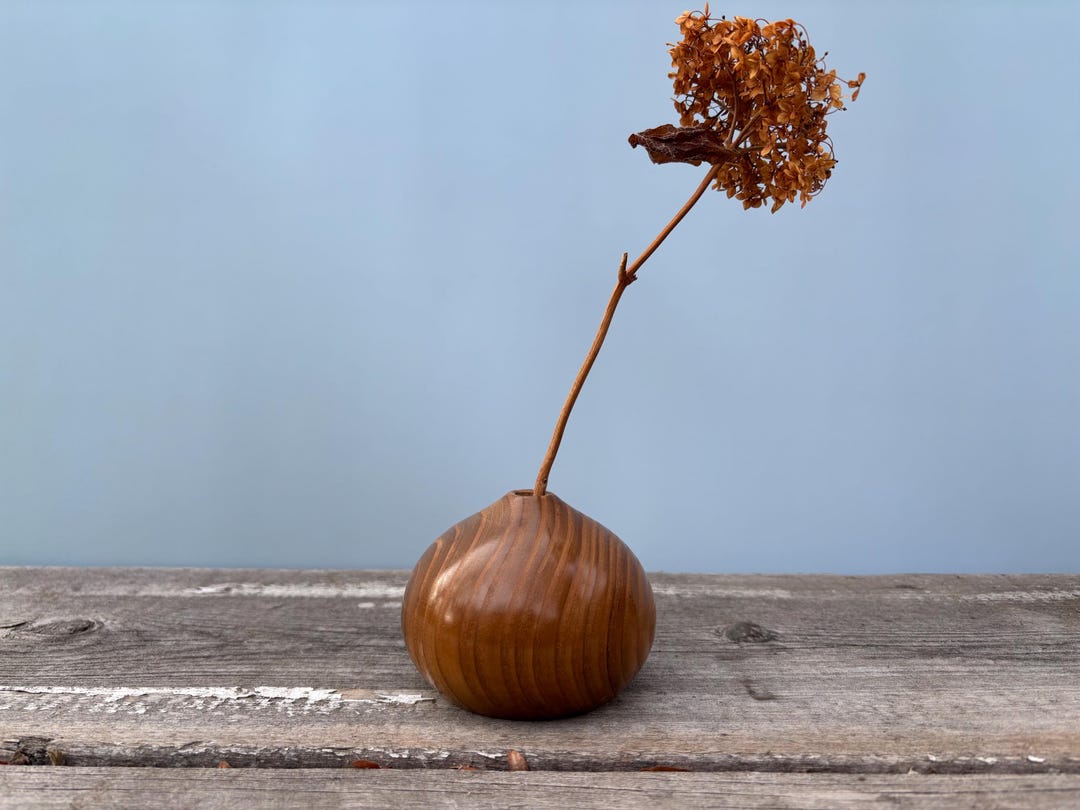 Dry Flower Vase, Twig Pot, Weed Pot, Wood Turned Vase, Reclaimed Wood ...