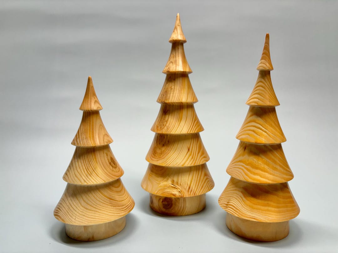 Wood Turned Trees, Decorative Wood Trees, Reclaimed Wood - Etsy