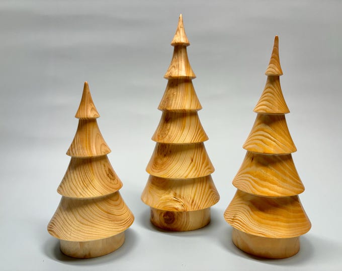 Wood Turned Trees, Decorative Wood Trees, Reclaimed Wood - Etsy