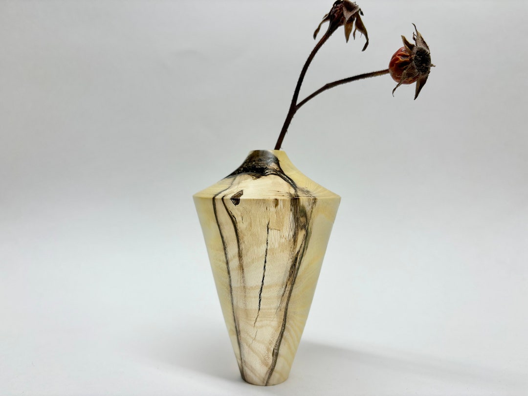 Twig Pot, Weed Pot, Wood Turned Vase, Dry Flower Vase, Reclaimed Wood ...