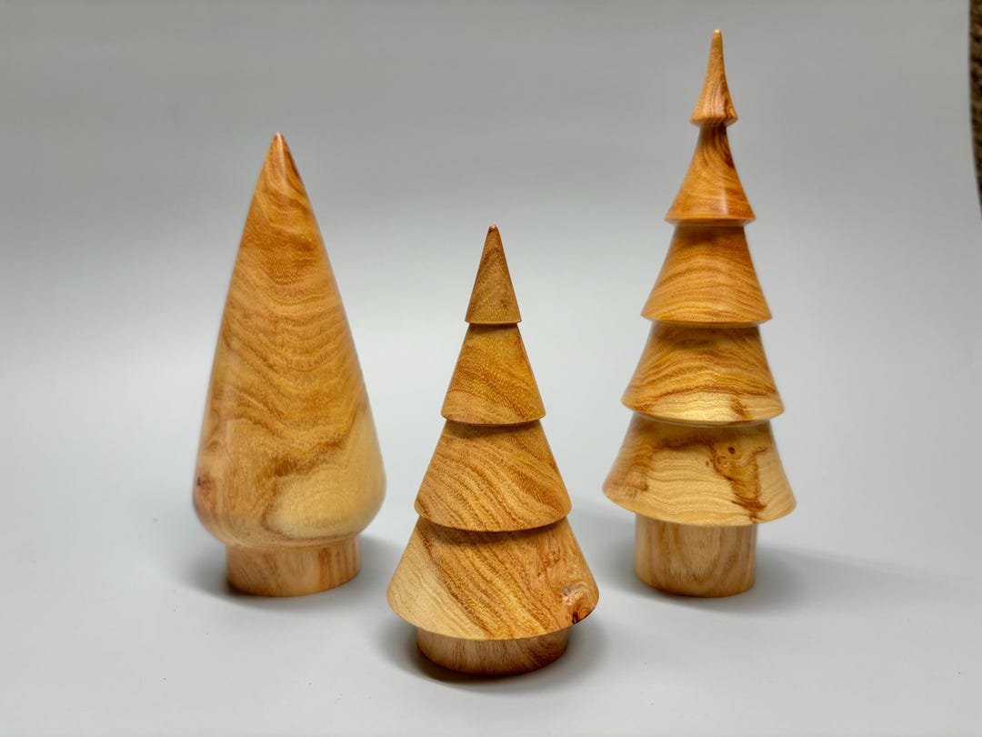 Wood Turned Trees, Decorative Wood Trees, Reclaimed Wood, Ornaments - Etsy
