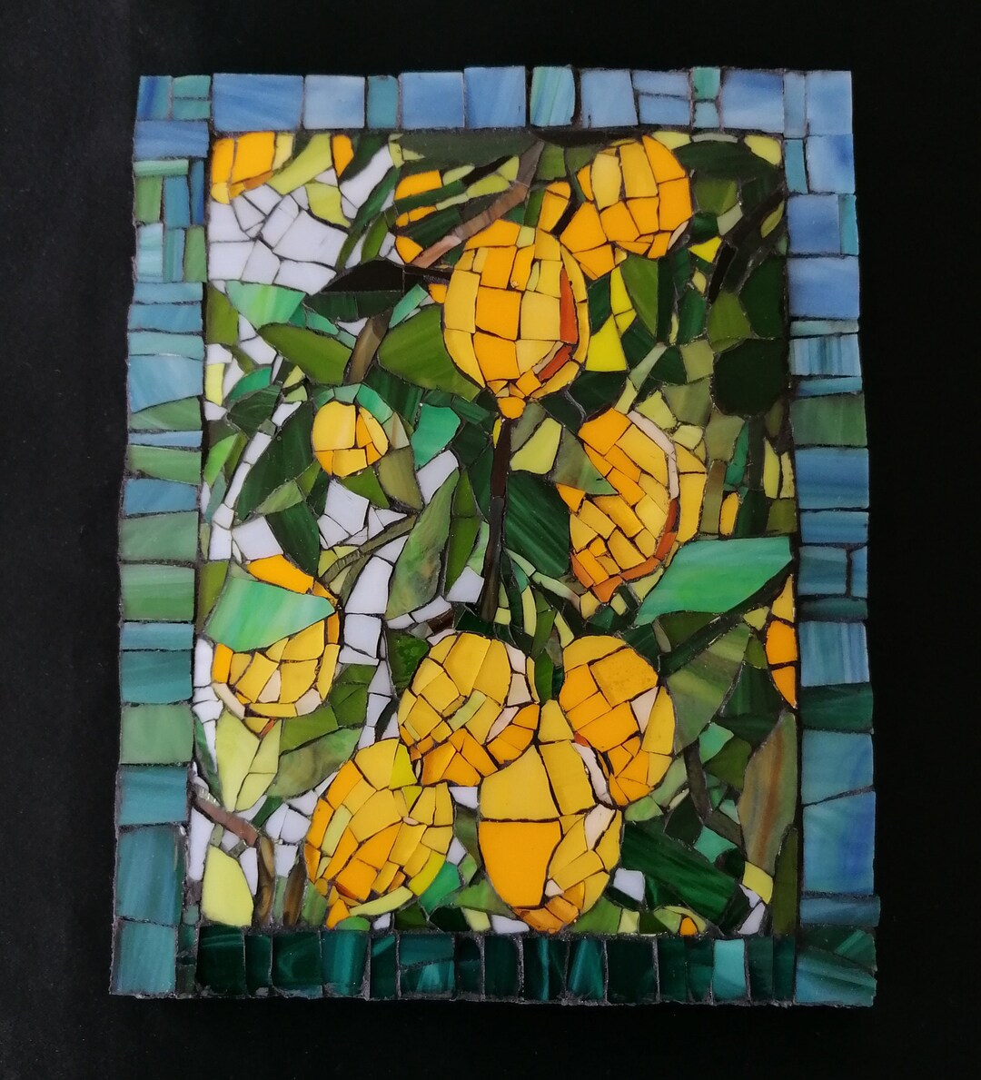 Mosaic Painting With a Yellow Lemon Tree for Wall Decoration - Etsy