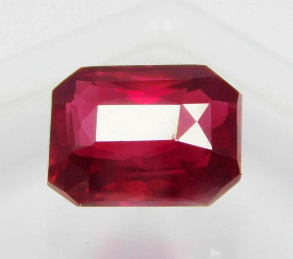 Natural Red Ruby Gemstone 6.15 Ct Emerald Cut Certified Loose Gemstone ...