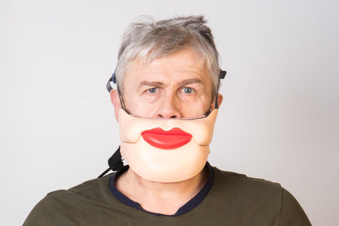 Ventriloquist Half-face Comedy Mask - Ruby Red Lips - Etsy