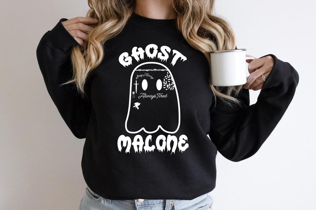 Ghost Malone Sweatshirt, Halloween Ghost Sweatshirt, Funny Halloween ...