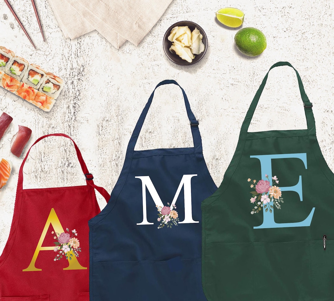 Personalized Apron, Custom Letter Monogram Apron, Gift for Her, Gift ...