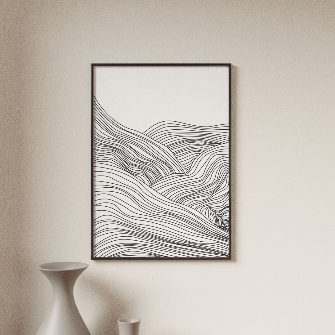 Abstract Line Art Print, Downloadable Art, Minimalist Wall Art ...