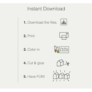 Printable Paper Houses, Printable 3D Paper House Set, Paper House Model ...