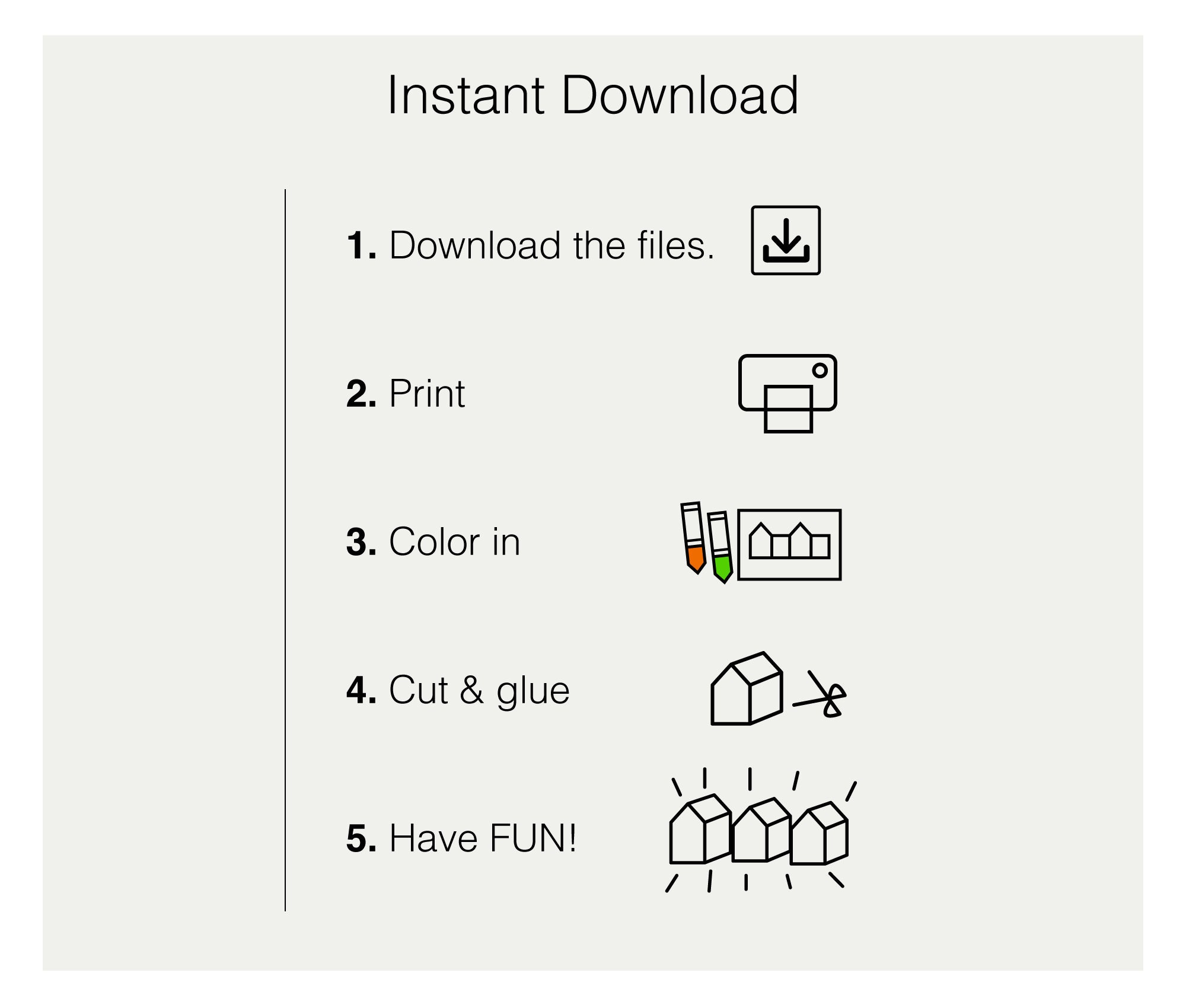 Printable Paper Houses, Printable 3D Paper House Set, Paper House Model ...