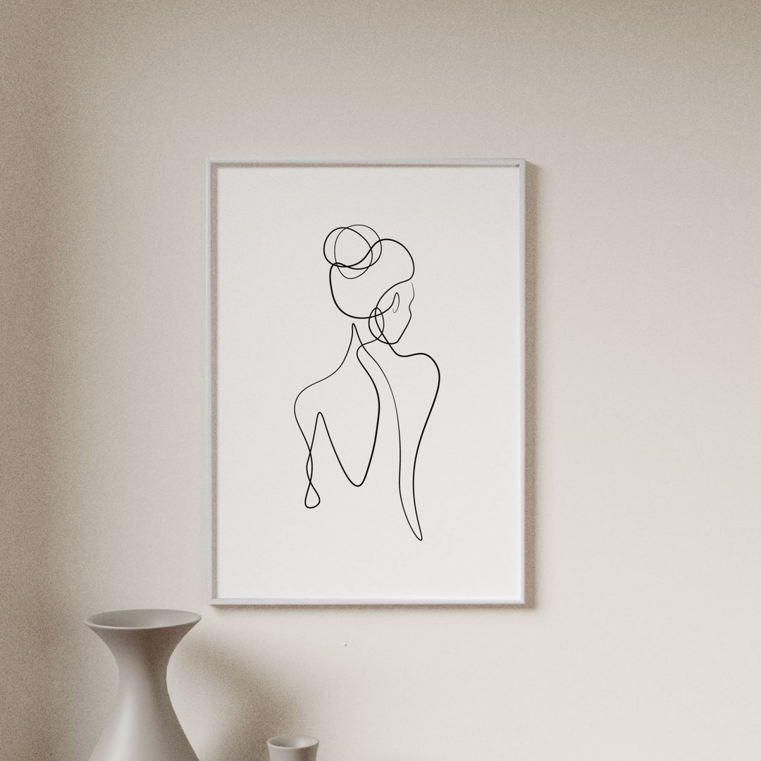 Woman Line Art Print, One Line Art, Downloadable Art, Minimalist Wall ...