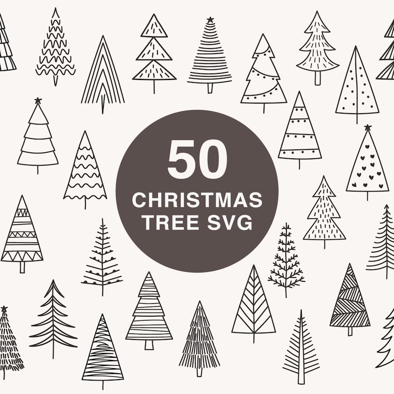 Christmas Tree SVG Bundle, 50 Christmas Tree Designs, Christmas Tree ...