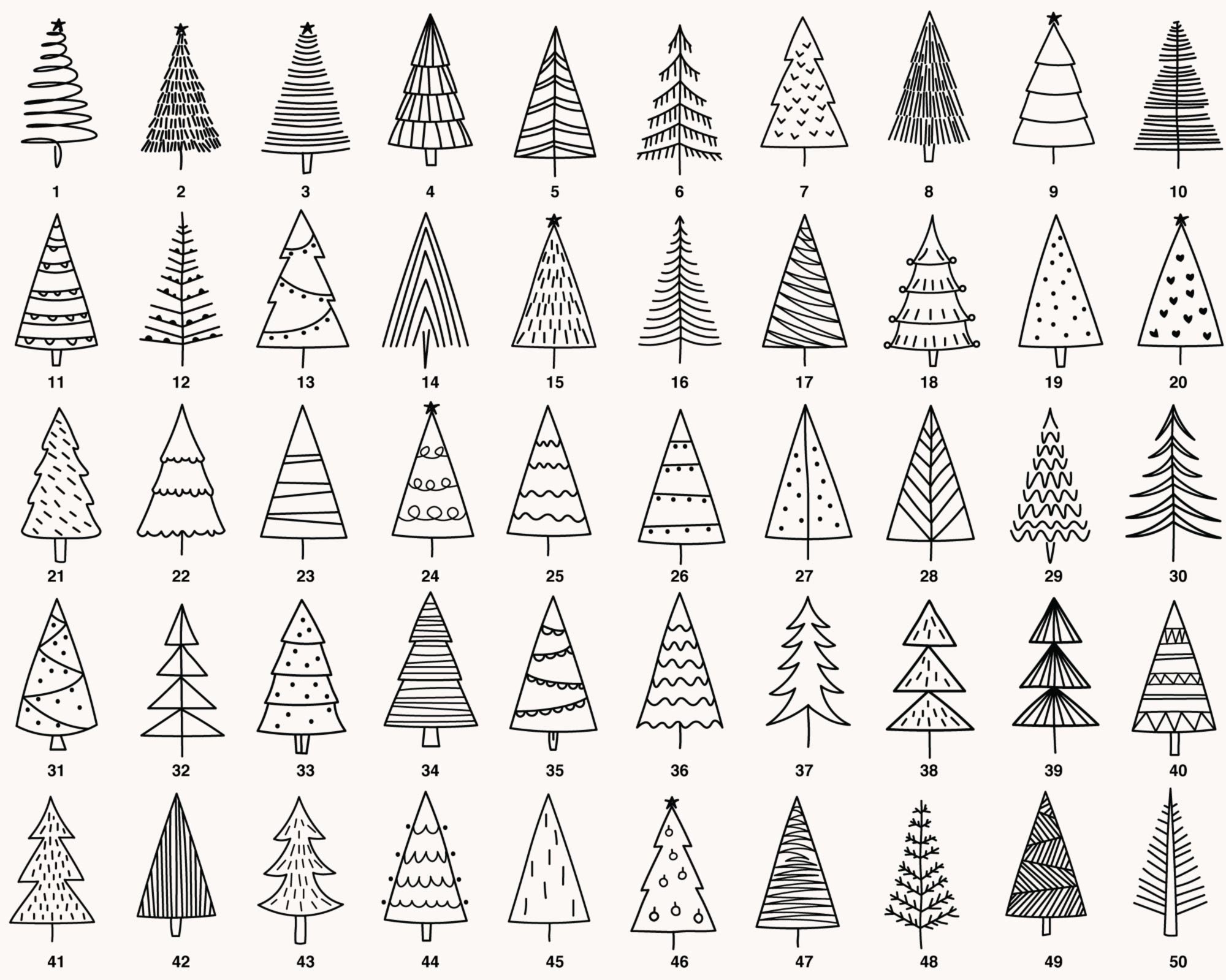 Christmas Tree SVG Bundle, 50 Christmas Tree Designs, Christmas Tree ...