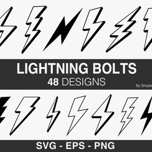 Lightning Bolt SVG Bundle, 48 Lightning Bolt Designs, PNG, EPS ...