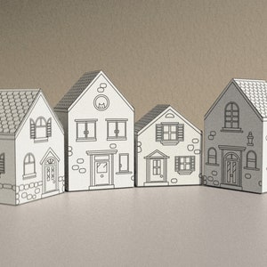 Printable Paper Houses, Printable 3D Paper House Set, Paper House Model ...