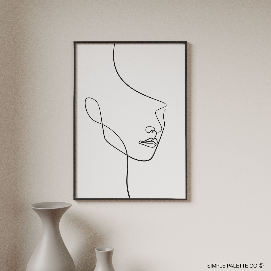 One Line Art Print, Woman Line Art, Downloadable Art, Minimalist Wall ...