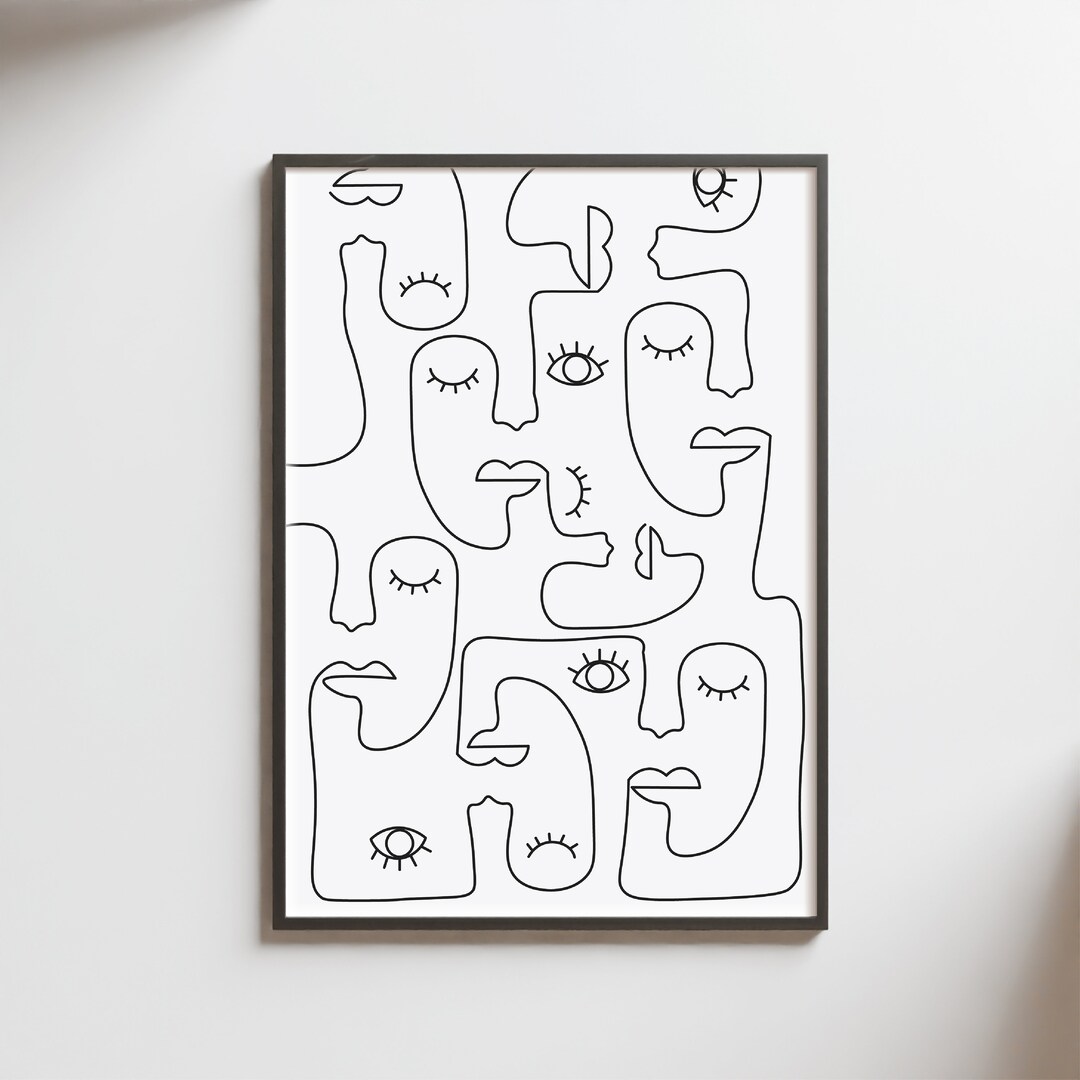 Abstract Face Single Line Art Print Female Outline Wall Art - Etsy