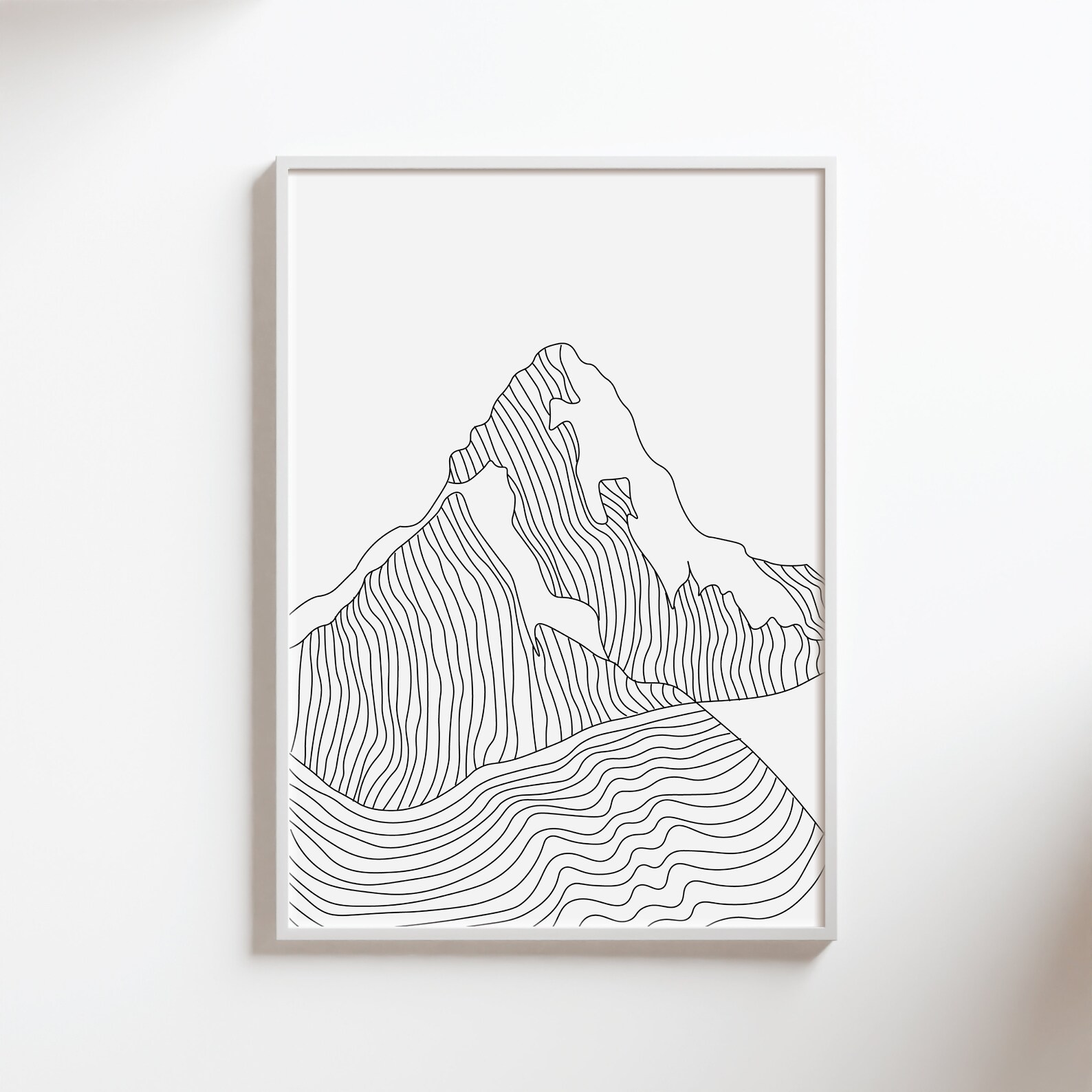 Mountain Line Art Print Minimalist Wall Art Modern Mountain - Etsy