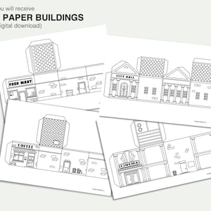 Printable Paper City, Little City Model Set, Foldable Building ...