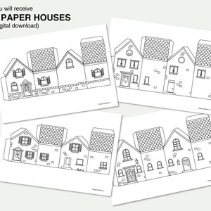 Printable Paper Houses, Printable 3D Paper House Set, Paper House Model ...
