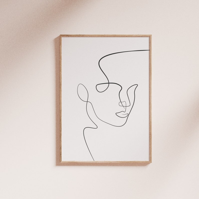Face Line Art Print Set of 3, Triptych One Line Art, One Line Drawing ...