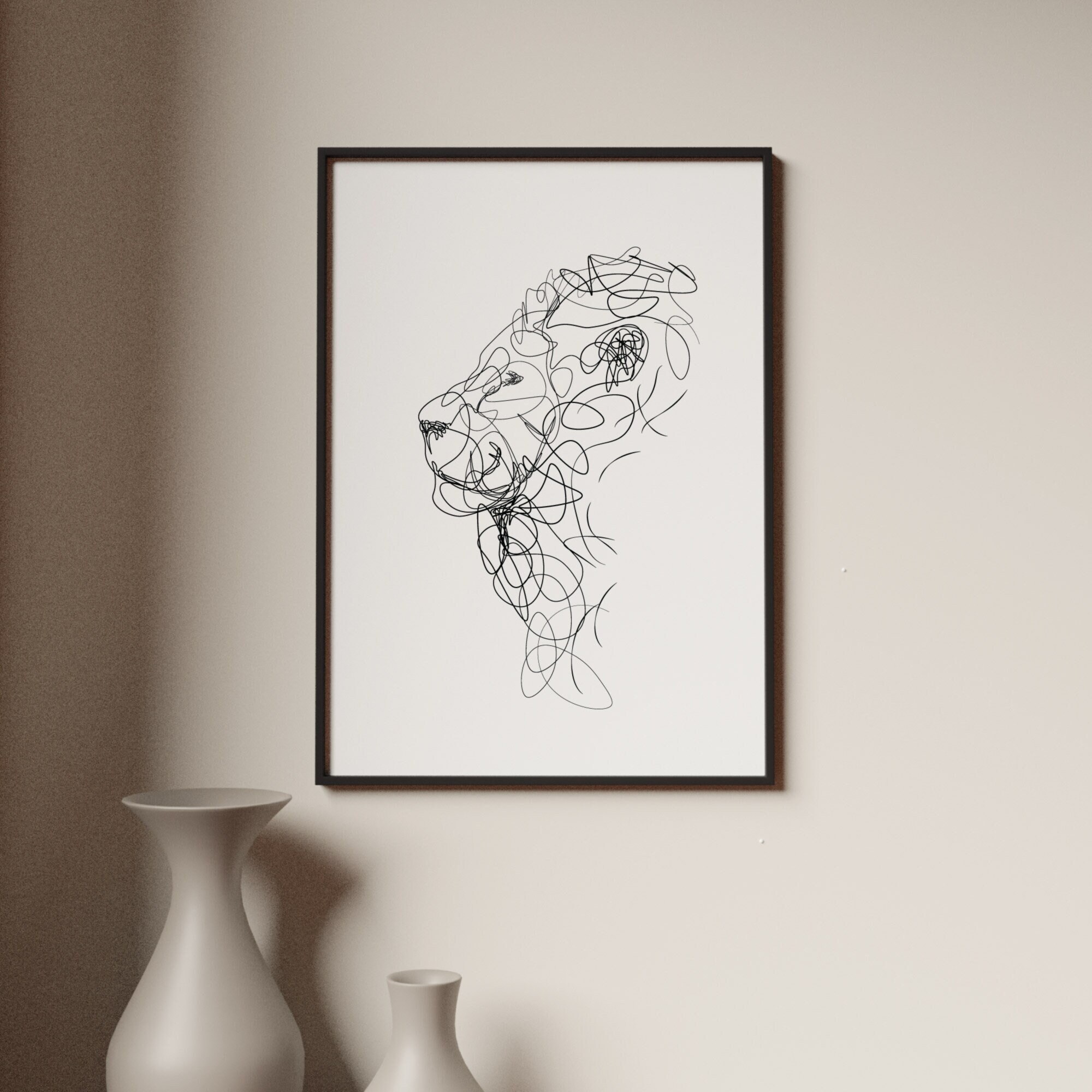 Lion Line Drawing