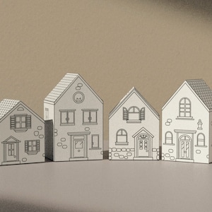 Printable Paper Houses, Printable 3D Paper House Set, Paper House Model ...