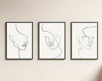 3 Set Line Prints - Etsy