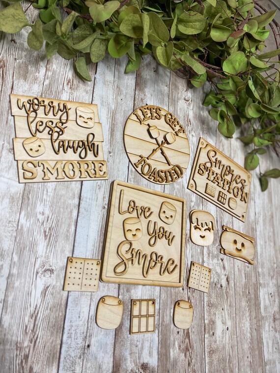 Kids' Crafts Kits Summer Tiered Tray Wood Kit DIY Embellishments DIY 3D ...