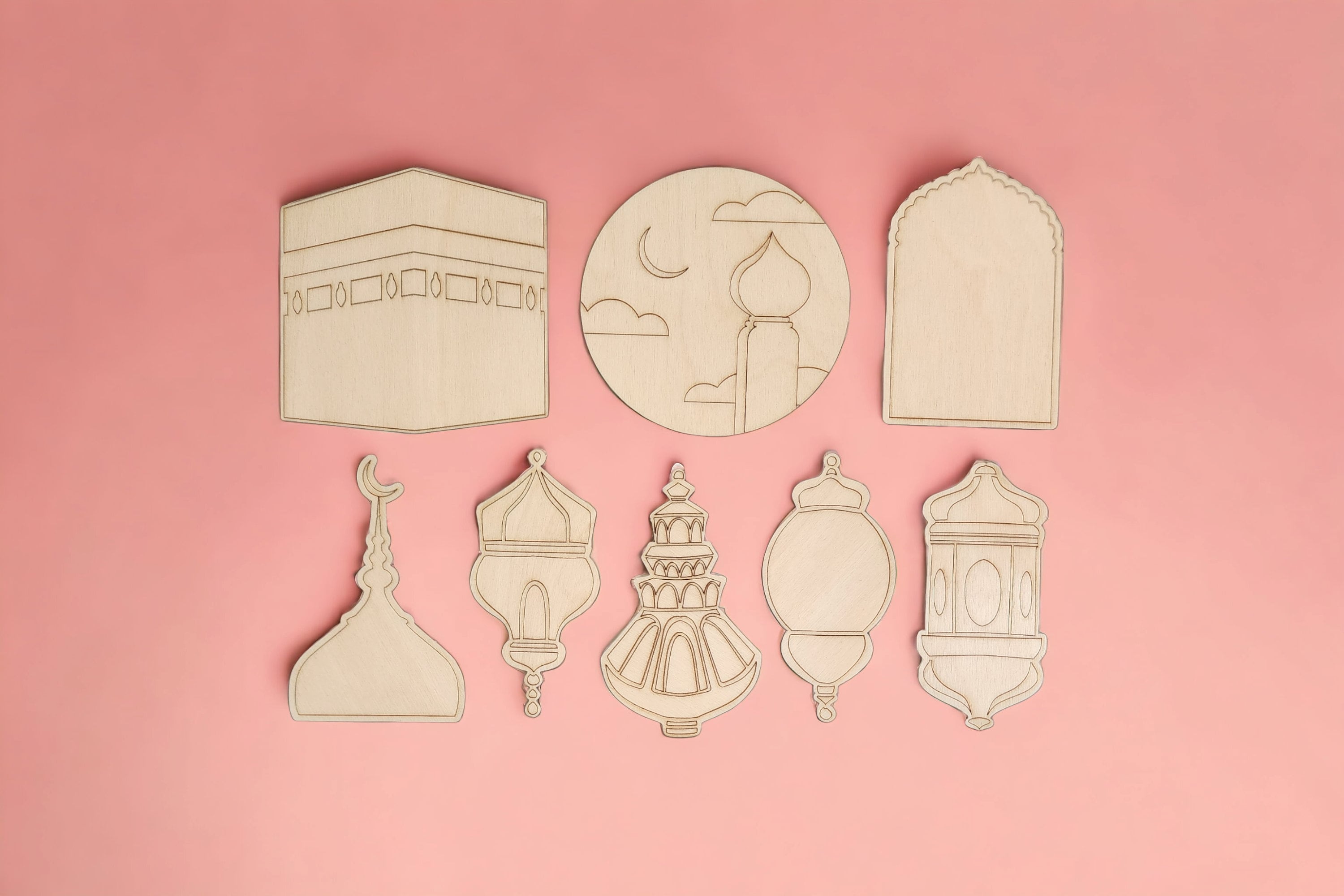4 Islamic Cut-outs on 2mm Wood Ramadan or Eid Craft, Paint Art, DIY ...
