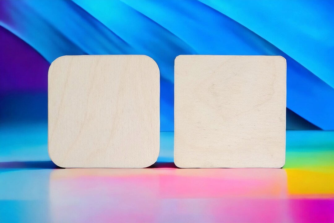 3-4 Rounded Square Cut Outs set of 5 on 3mm Wood DIY Crafts, Group ...