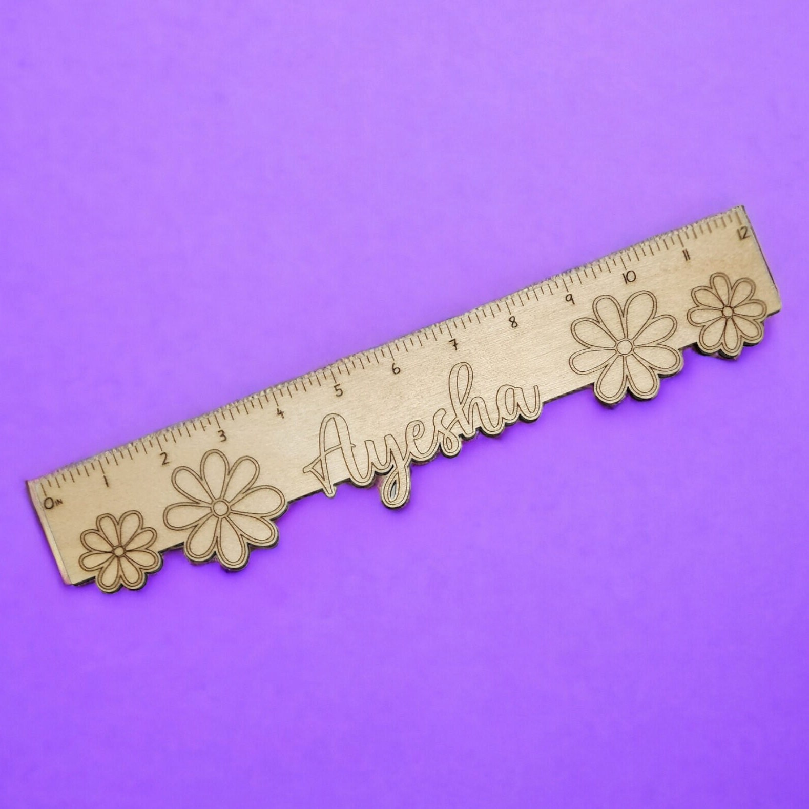 CUSTOM 12 30cm Ruler Flower Design Unique Floral Desk or School ...