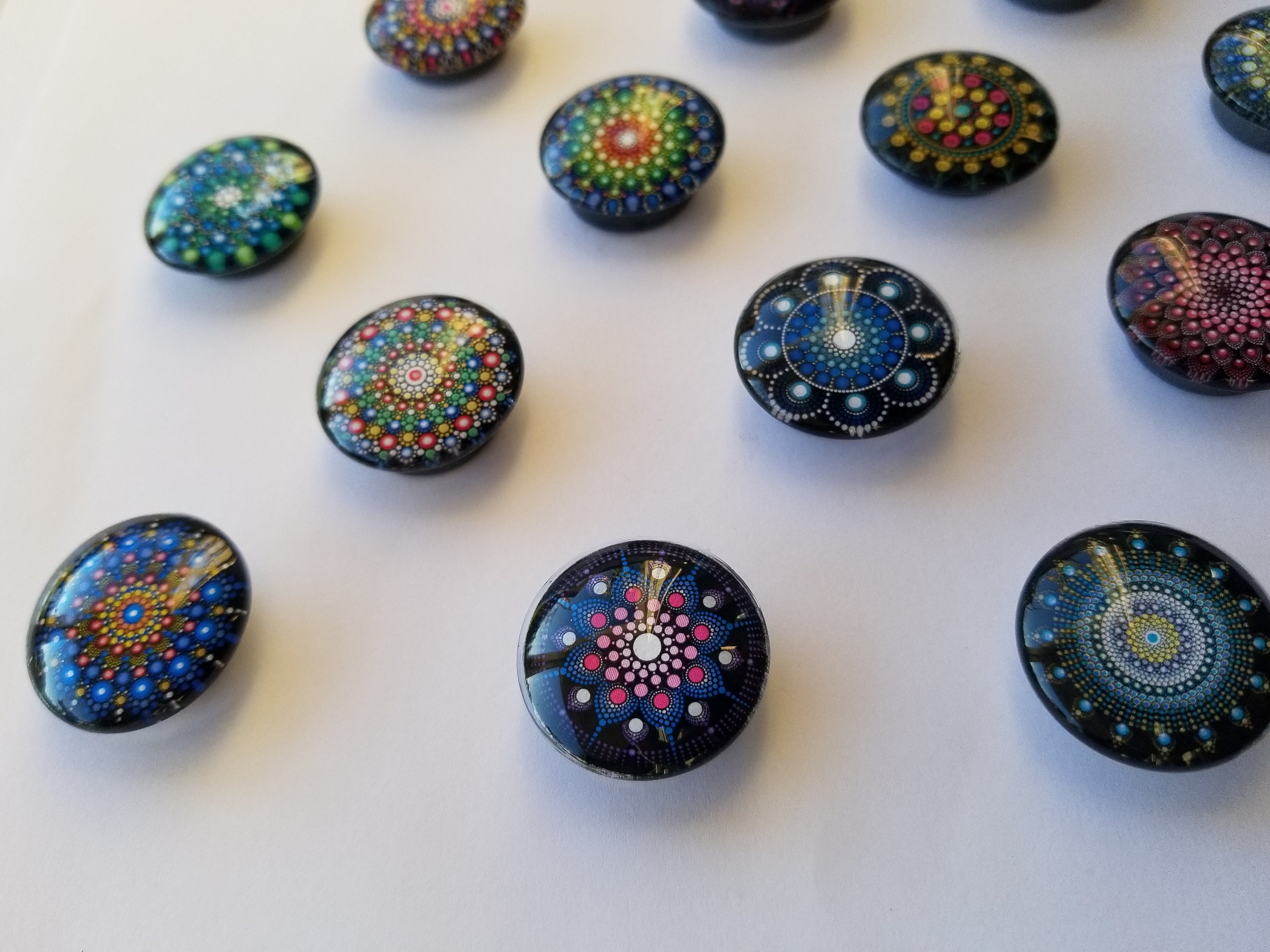 15 Beautiful 1 Glass Round Fridge Magnets, Refrigerator Magnets ...