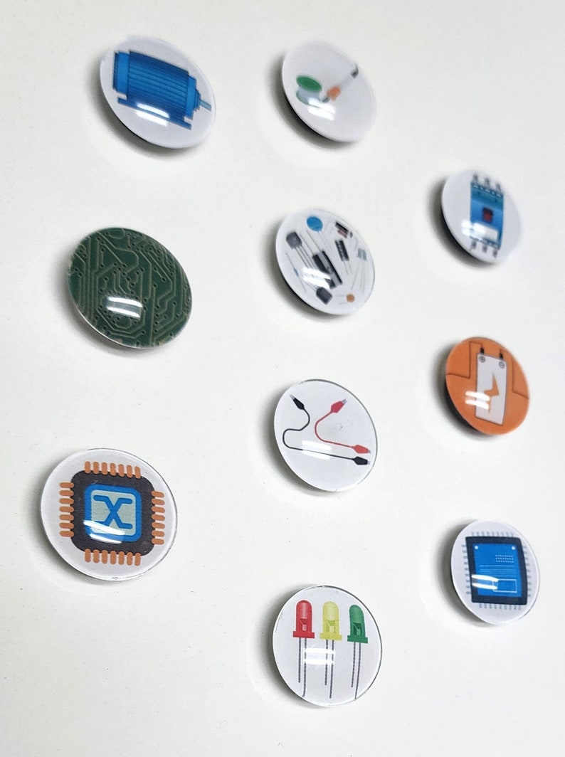 Electronics Glass Fridge Magnets, Set of 10, Geeky Decor - Etsy
