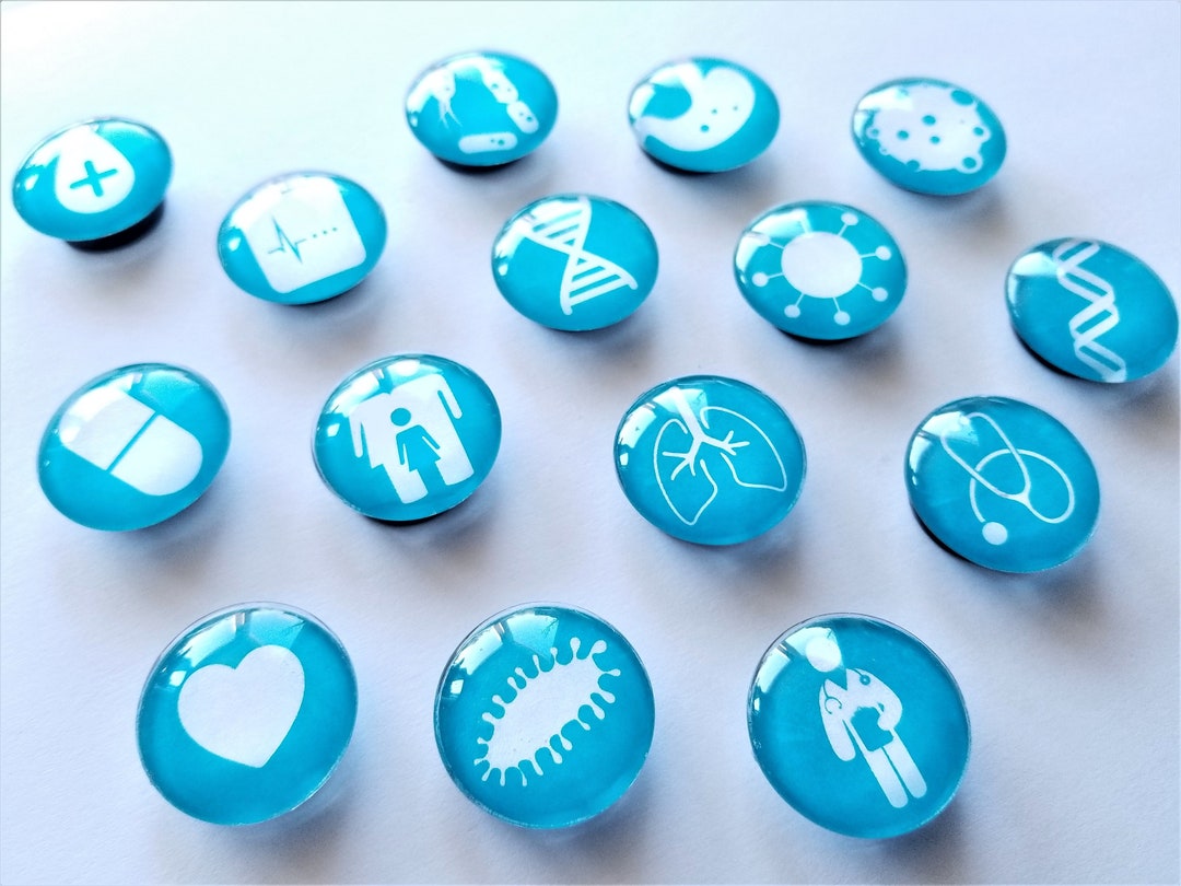 Medical Doctor Glass Magnets, Decorative Whiteboard Magnets, Set of 15 ...