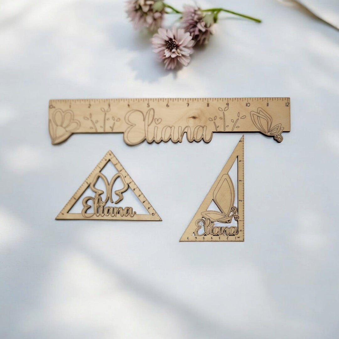 CUSTOM Rulers Set of 3 - Butterfly Design - Unique Butterfly Desk or ...
