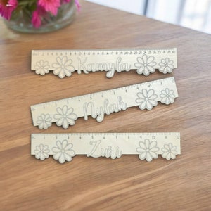 CUSTOM 12" (30cm) Ruler - Flower Design - Unique Floral Desk or School ...